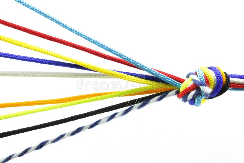 Corda Enrolado Multi-colorida E Corda Atada Imagem de Stock - Imagem de ...