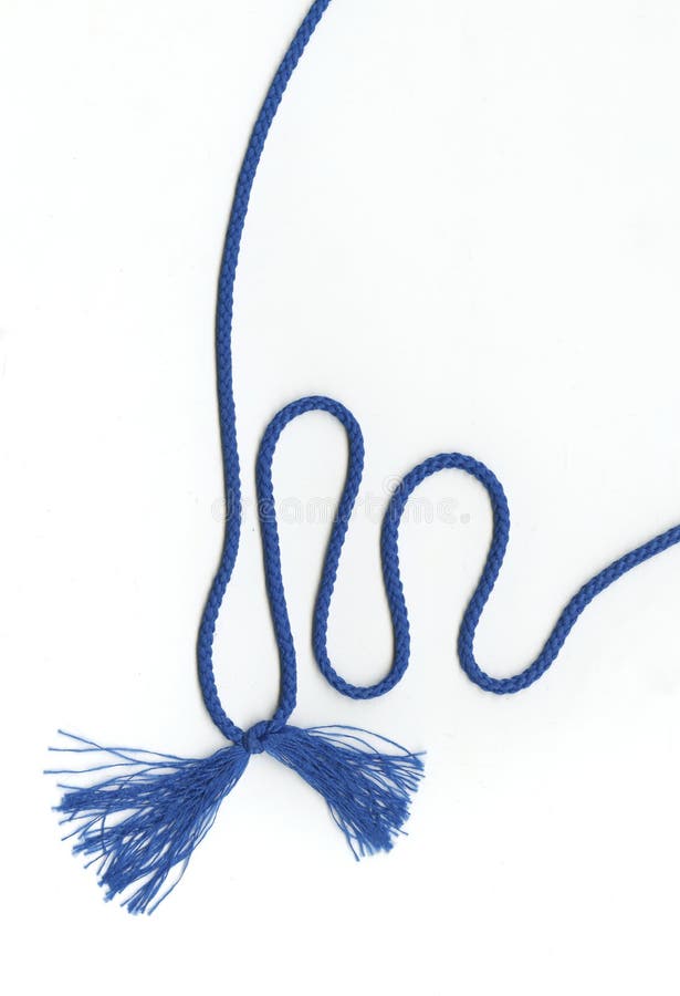Corde Bleue Avec Un Noeud, Un Label Vide Et Une Ficelle D'isolement Sur ...