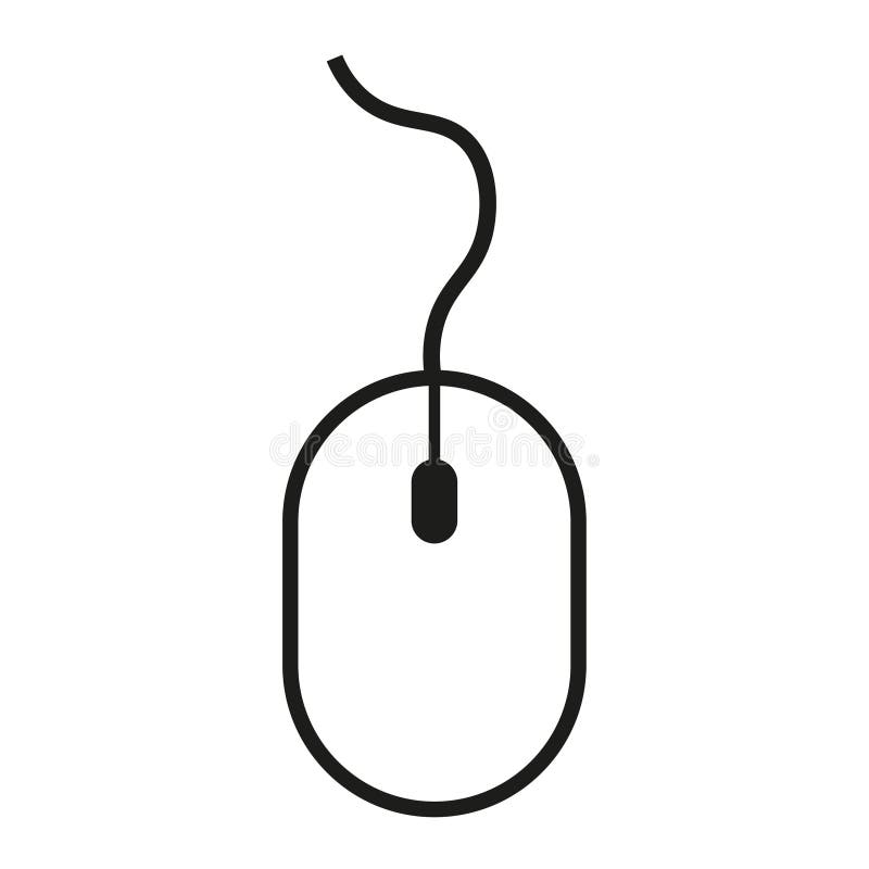 Corded Mouse with Attached Wire in a Rectangular Logo Design Stock ...