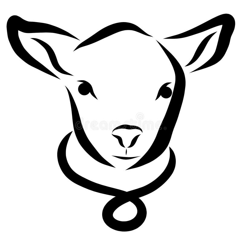 Cordero O Becerro Joven, Logotipo Stock de ilustración - Ilustración de ...