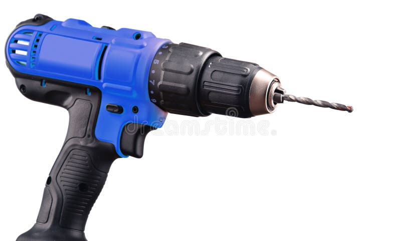 Cordless Drill with Drill Bit Working Also As Gun Stock Photo - Image ...