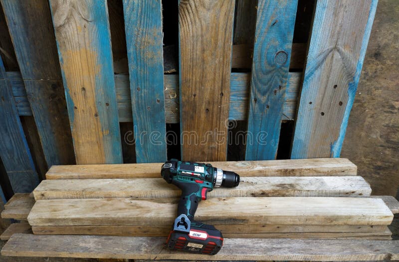 Power Tool Cordless Drill Laying Down Right Stock Photo - Image of ...