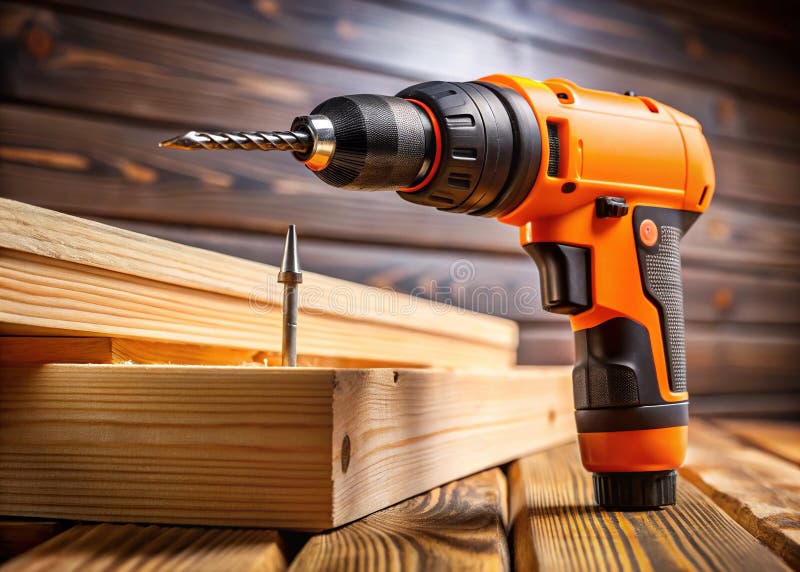 Powerful Cordless Drill in Action a Compact Power Tool for Home ...