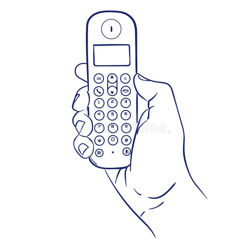 Cordless phone in hand stock vector. Illustration of ccommunicate ...