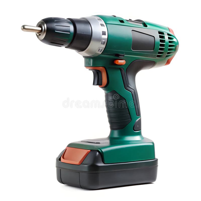 Cordless Power Drill Tool Isolated on White Stock Illustration ...