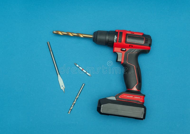 Cordless Screwdriver Drills Bits Blue Background Stock Photos - Free ...