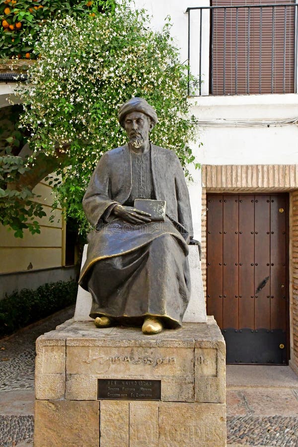 Cordoba; Spain - August 28 2019 : Statue of Ben Maimonides Editorial ...
