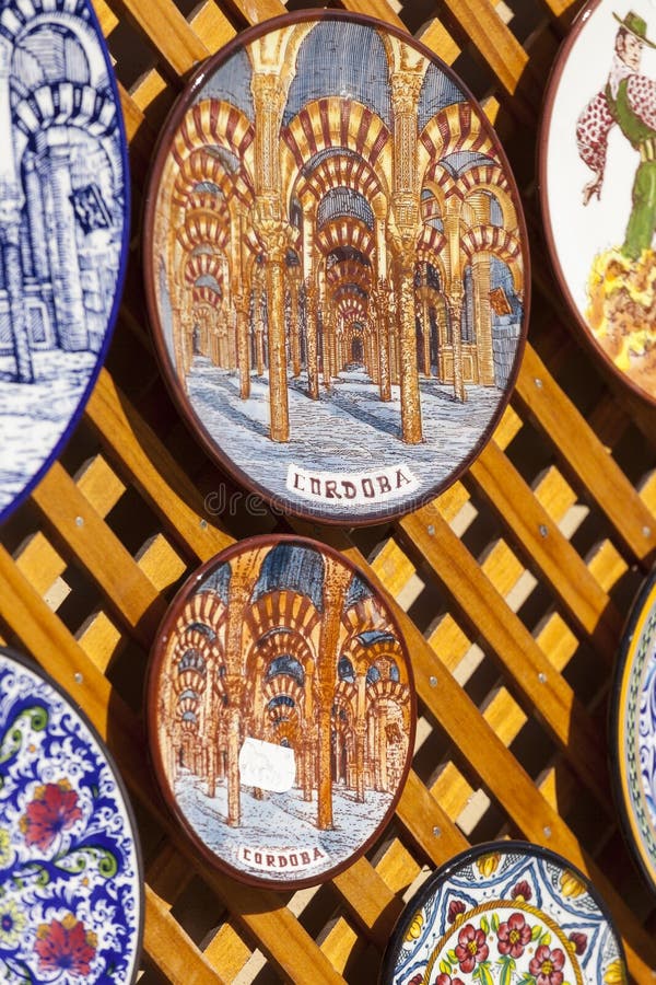 CORDOBA - SPAIN - JUNE 10, 2016 :Colorful Ceramic Spanish Plates ...