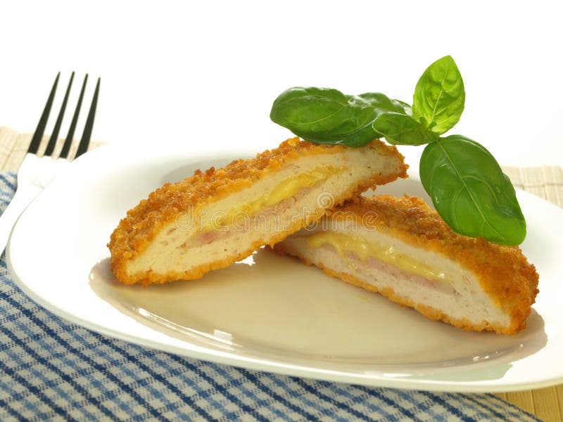 Cut cordon blue, isolated stock image. Image of crunchy - 30014383