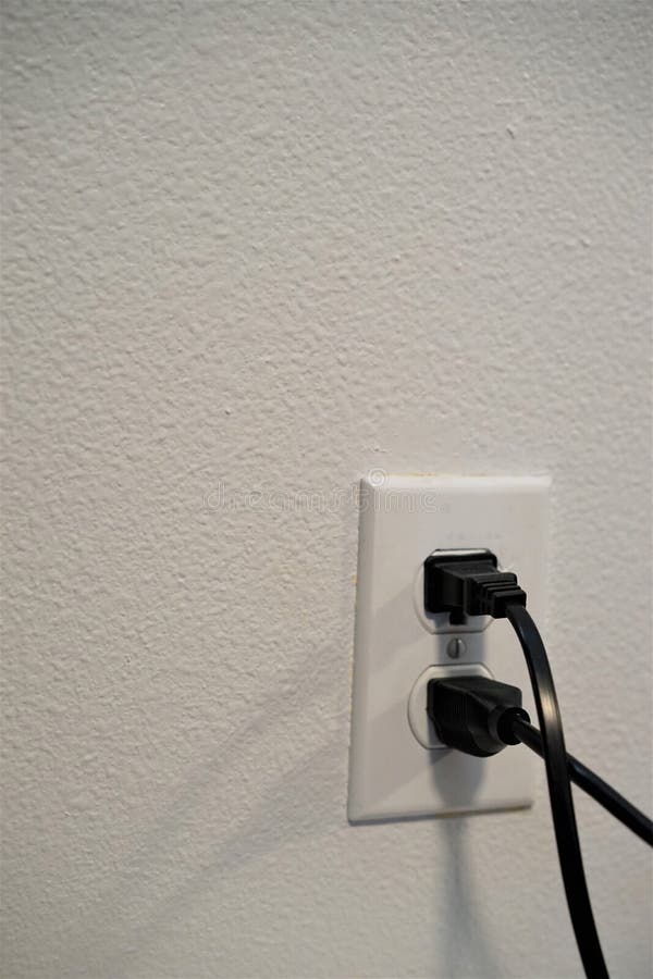 Electrical Outlet Being Used Stock Image - Image of office, rubber ...
