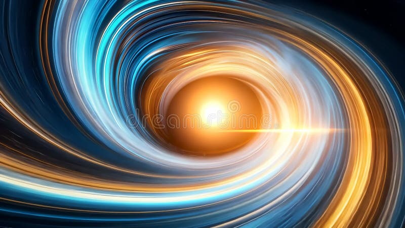 Core, Abstract Spiraling Streaks Circling Dark Luminous Generating ...