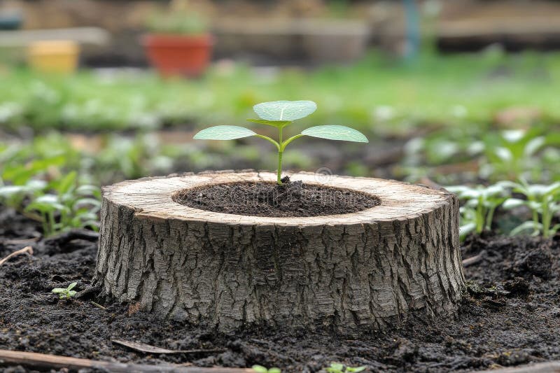 At the Core of a Ancient, Hollowed Tree Stump, One Tiny Sprout Pushes ...