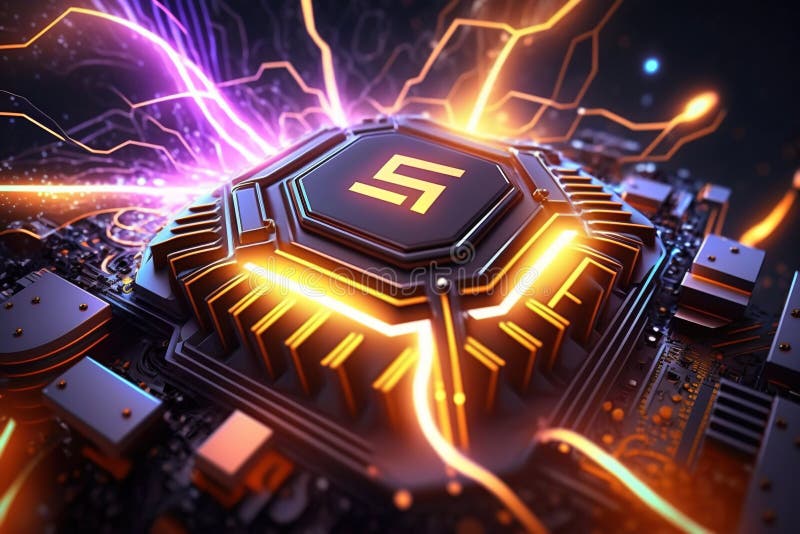 Core of Artificial Intelligence, Processor and Magic Light Inside Machine, Generative AI Stock ...