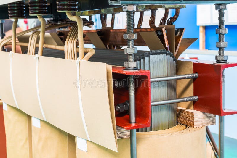 Core and Coils Assembly of Transformer Stock Image - Image of cold ...