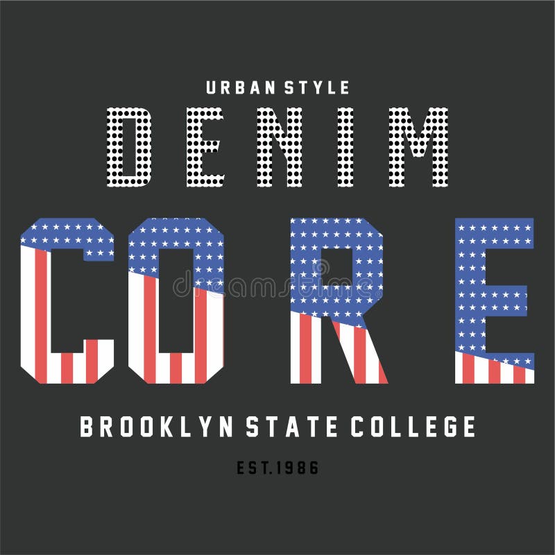 Core Denim Typography T Shirt Design Graphic Stock Vector Stock ...