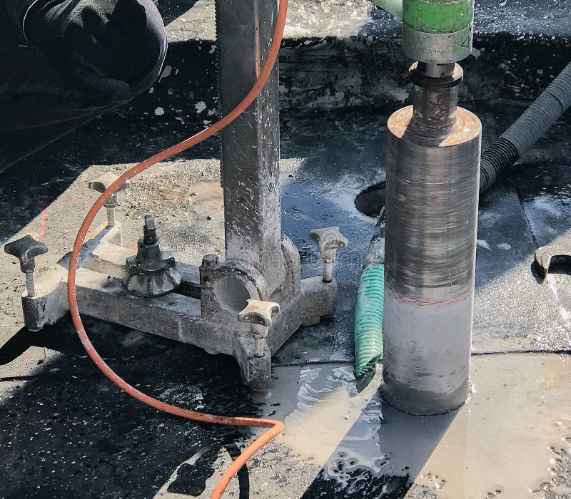 Core Drilling for Ventilation through a Building Ceiling Stock Image ...