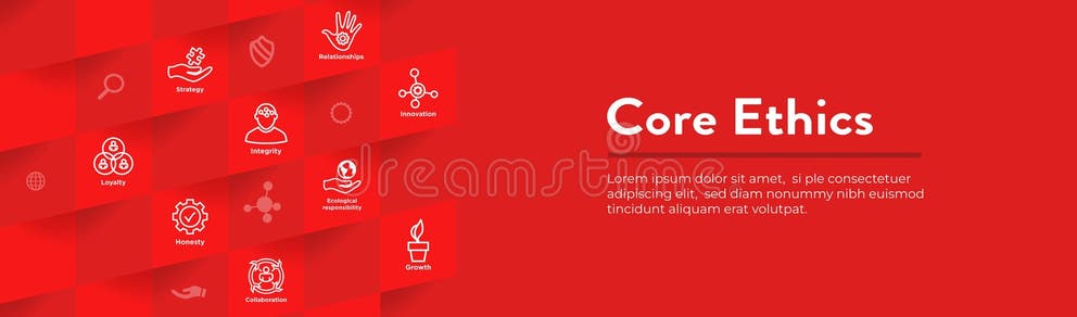 Core Ethics Web Header Banner with Dedication Integrity and Mission ...