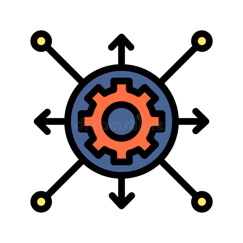 Core Focus Icon Centered Design in Flat Line Color Style Stock Vector ...