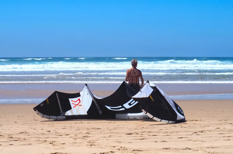 Core Kite Surfing Umbrella and Surfer at the Beach Editorial Image ...