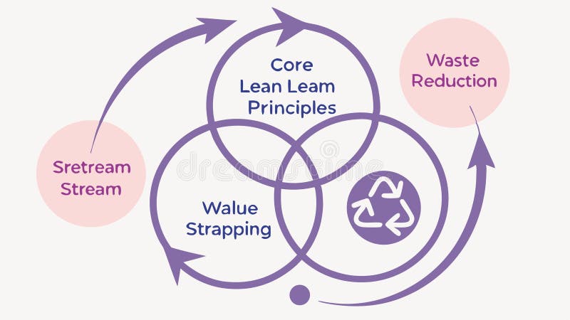 Core Lean Principles Diagram, Efficiency and Waste Reduction, Vector ...