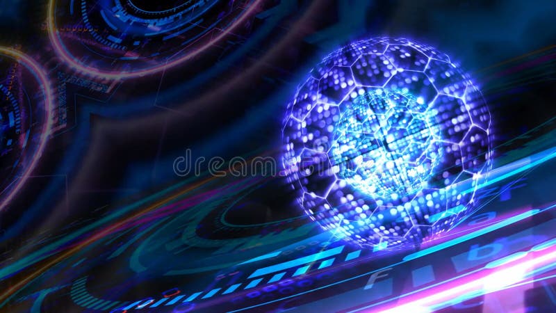 Core Million Abstract Spot Light and Hexagon Wire Quantum Stock Video ...