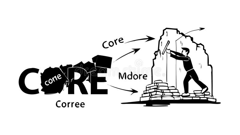 Core Mining Operations for Resource Extraction, Vector Design ...