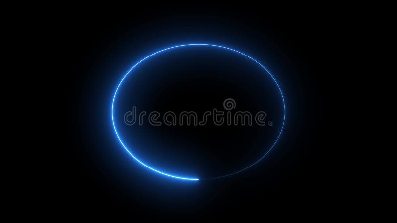 Circle Core Neon Light Glow Circle Frame. Stock Video - Video of bright ...