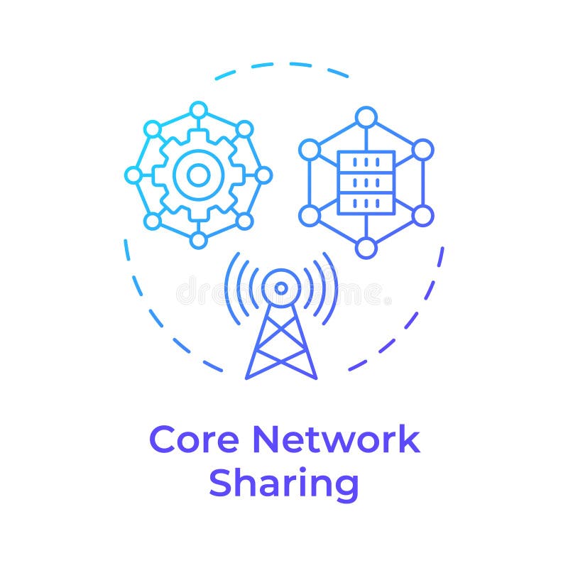 Core Network Sharing Blue Gradient Concept Icon Stock Vector ...