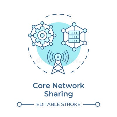 Core Network Sharing Soft Blue Concept Icon Stock Vector - Illustration ...