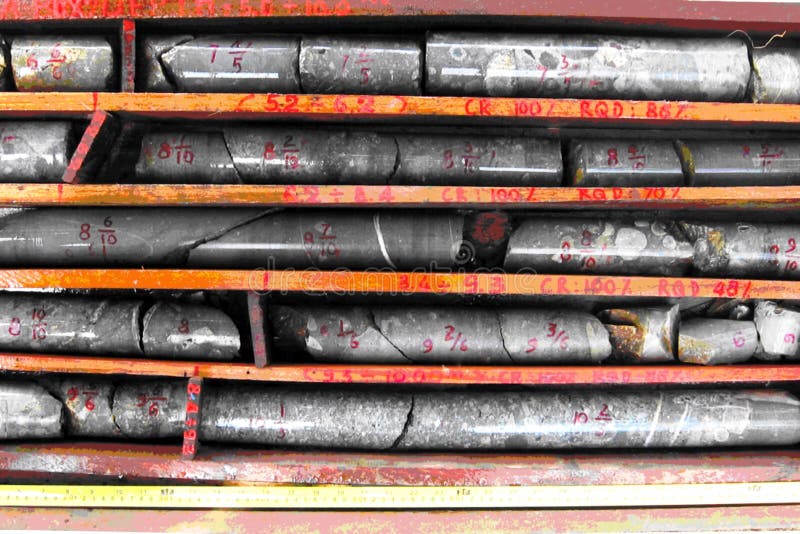 Core Samples Stored in a Box. Geological Stock Photo - Image of ...