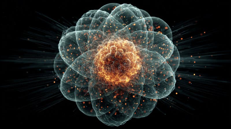 Core Spark: Visualizing an Atomic Particle. Generative AI Stock Illustration - Illustration of ...