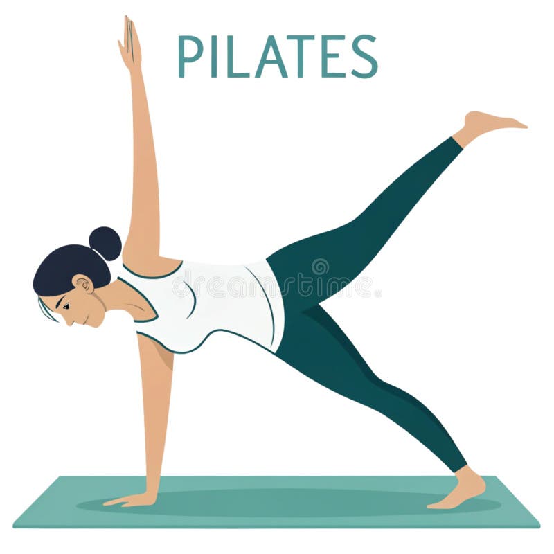 Core Strength: Pilates Exercise Illustration Stock Image - Image of ...