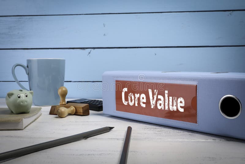 Core Value. Business Document Folder on Office Desk Stock Image - Image ...