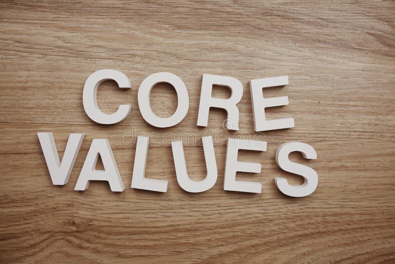 Core Values Alphabet Letters on Wooden Background Stock Image - Image ...