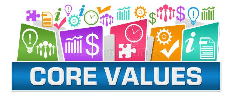 Core Values Business Symbols on Top Colorful Stock Illustration ...