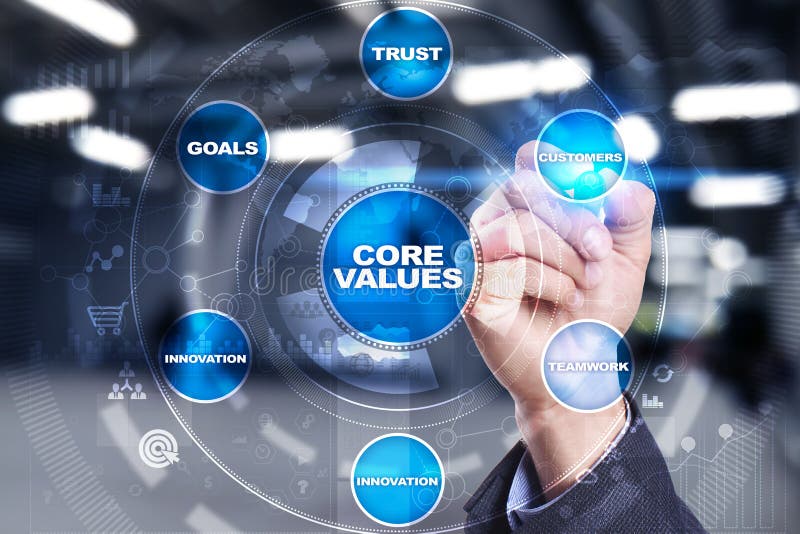 Core Values Business and Technology Concept on the Virtual Screen ...