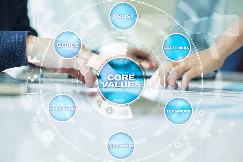 Core Values Business and Technology Concept on the Virtual Screen ...