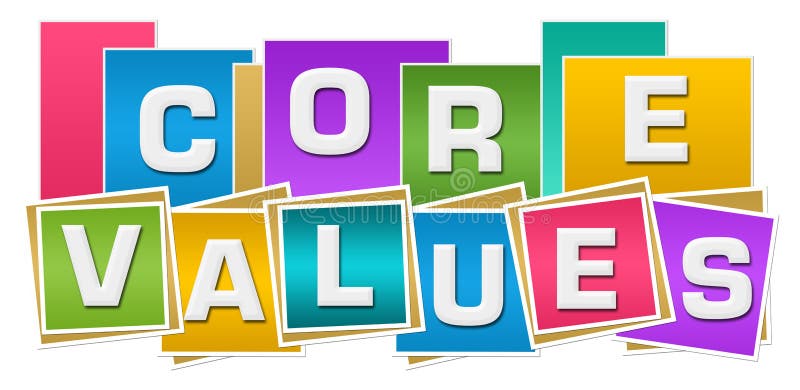 Core Values Colorful Squares Stripes Stock Illustration - Illustration ...