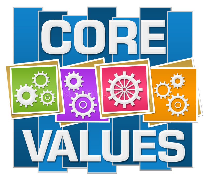Core Values Blue Colorful Gears Center Stock Illustration ...