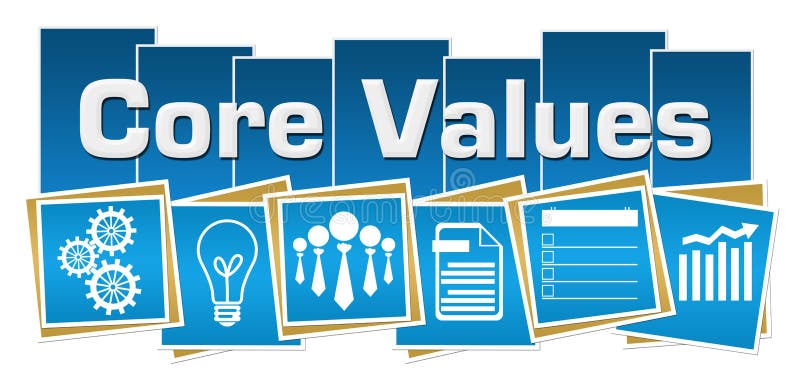 Core Values Business Symbols Blue Squares Stripes Stock Illustration ...