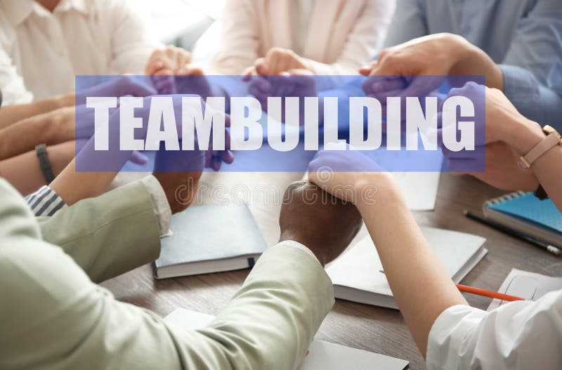 Core Values Concept. People Holding Hands at Table, Closeup Stock Image ...