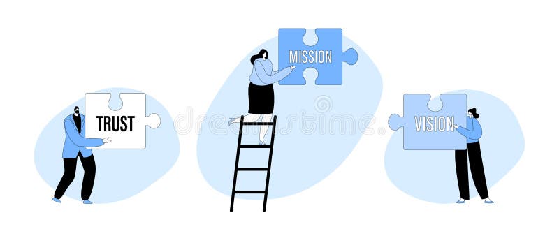Core Values Concept. Tiny Businesspeople Characters Stand on Ladder ...