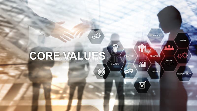 Core Values Concept on Virtual Screen. Business and Finance Solutions ...