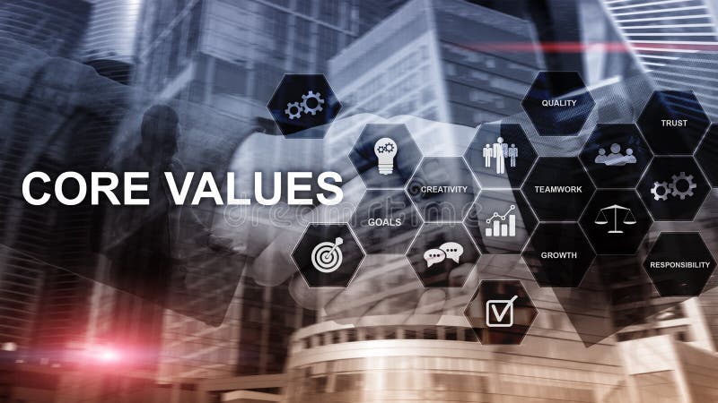 Core Values Concept on Virtual Screen. Business and Finance Solutions ...