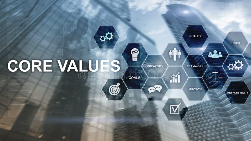 Core Values Concept on Virtual Screen. Business and Finance Solutions ...