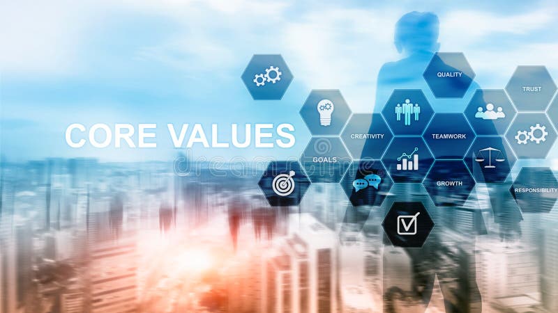 Core Values Concept on Virtual Screen. Business and Finance Solutions ...