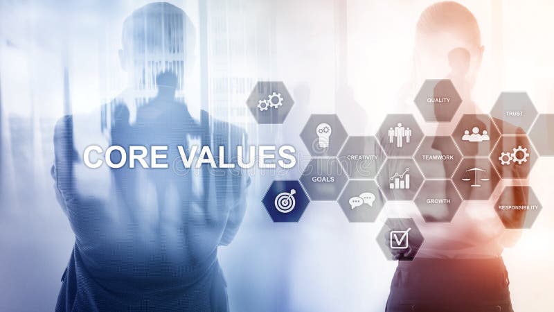 Core Values Concept on Virtual Screen. Business and Finance Solutions ...
