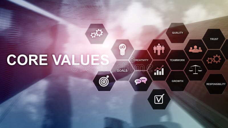 Core Values Concept on Virtual Screen. Business and Finance Solutions ...