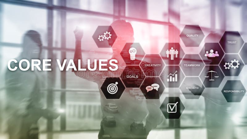 Core Values Concept on Virtual Screen. Business and Finance Solutions ...