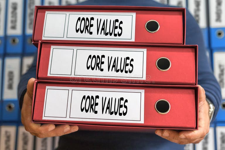 Core Values Concept Words. Folder Concept. Ring Binders Stock Photo ...
